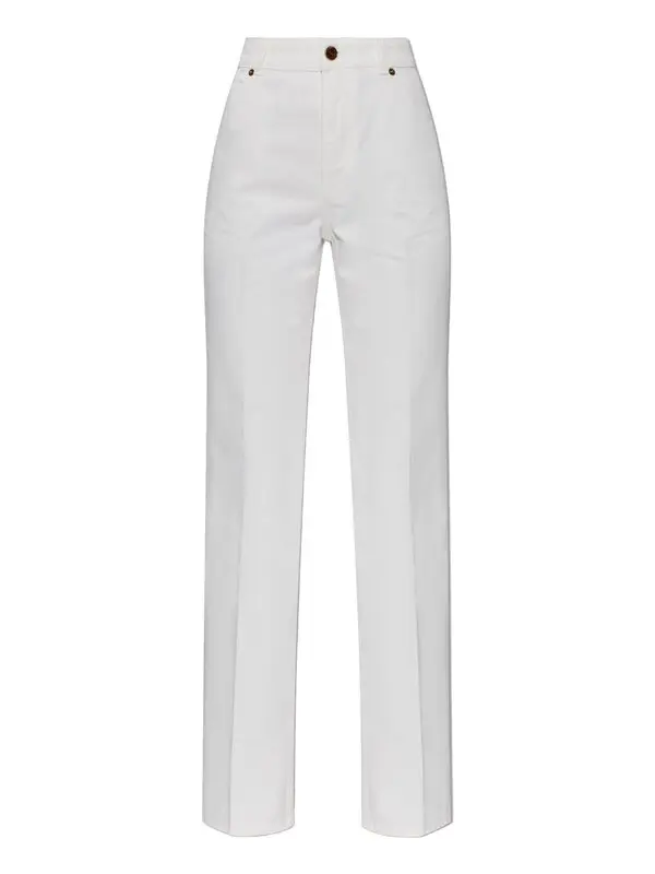 Balmain Straight-leg High-rise Jeans - White