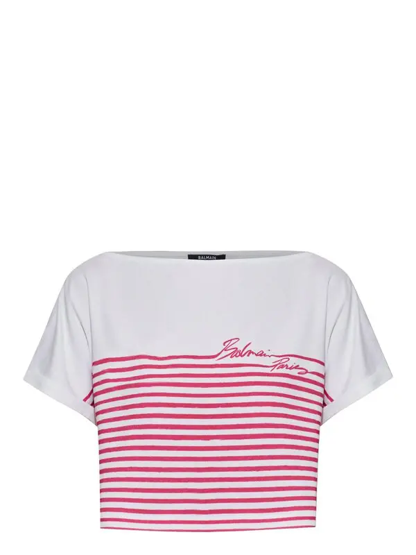 Balmain Striped Pattern Top - Pink
