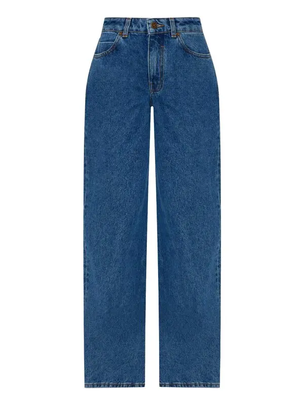 Balmain Wide-leg Denim Trousers - Navy Blue