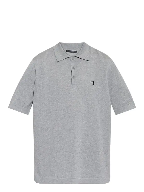 Balmain Polo With Logo - Black