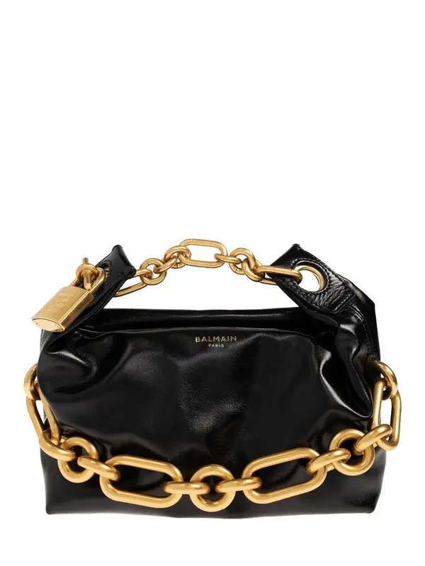 Balmain Handbag With Gold-tone Chain - Black