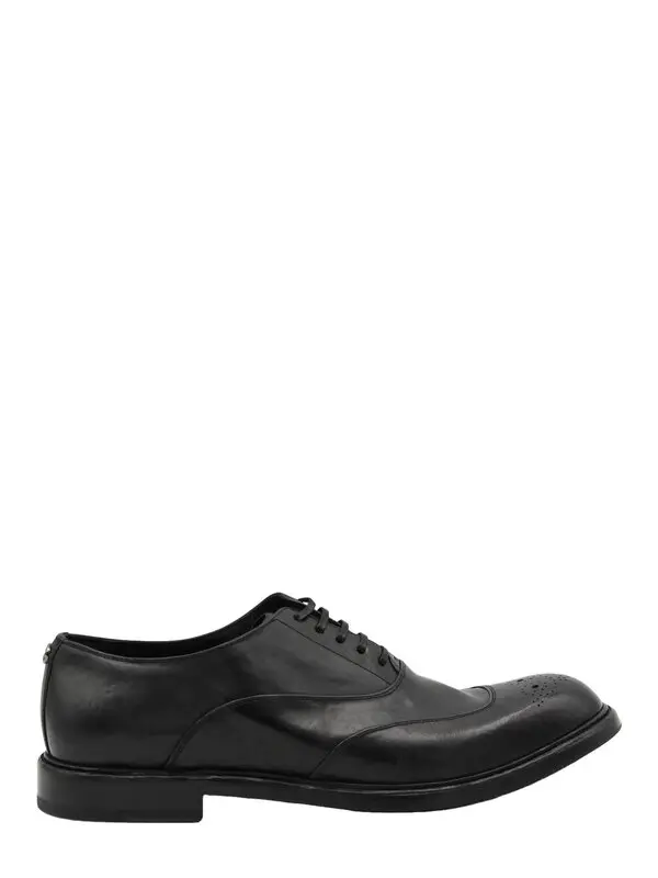 Dolce & Gabbana Leather Lace-up Shoes - Black