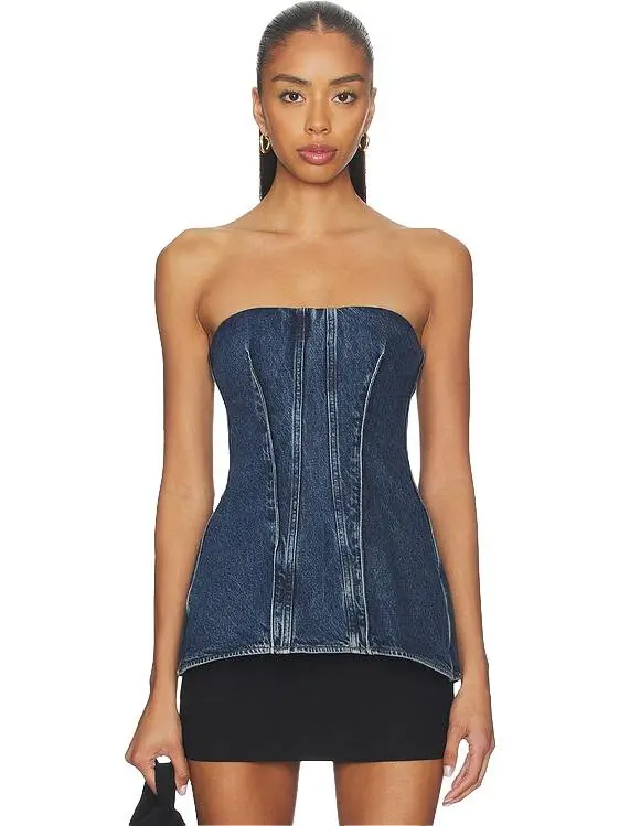 AGOLDE Lara Corset Top - Blue