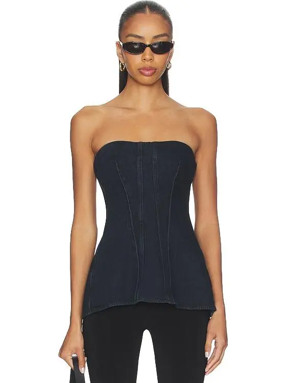 AGOLDE Lara Corset Top - Blue