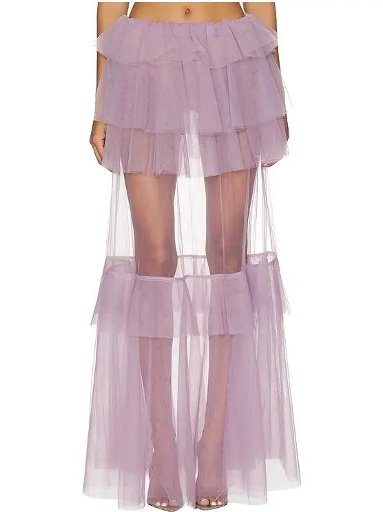 AKNVAS Tiered Tulle Skirt - Lavender