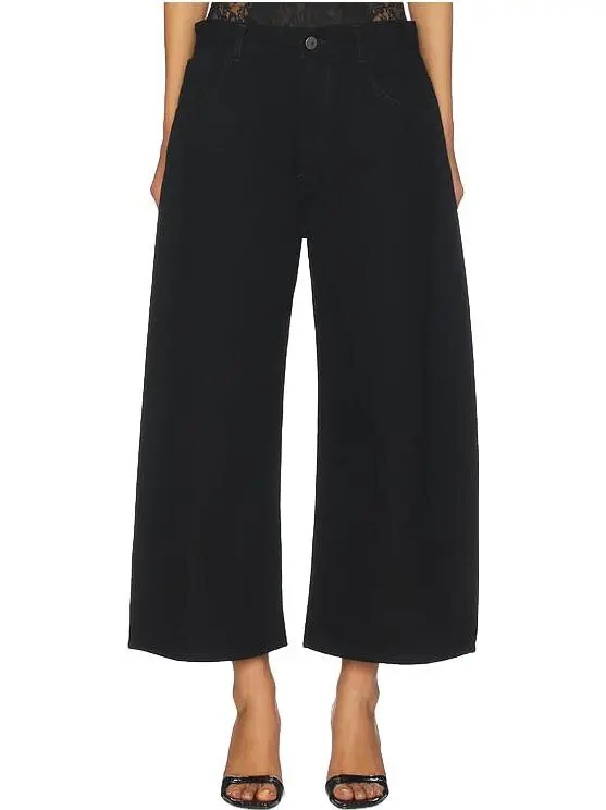 Attico Curved Short Leg Denim - Black