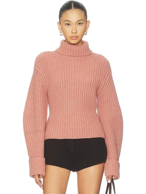 LOVERS AND FRIENDS Aimee Mock Neck Sweater - Pink