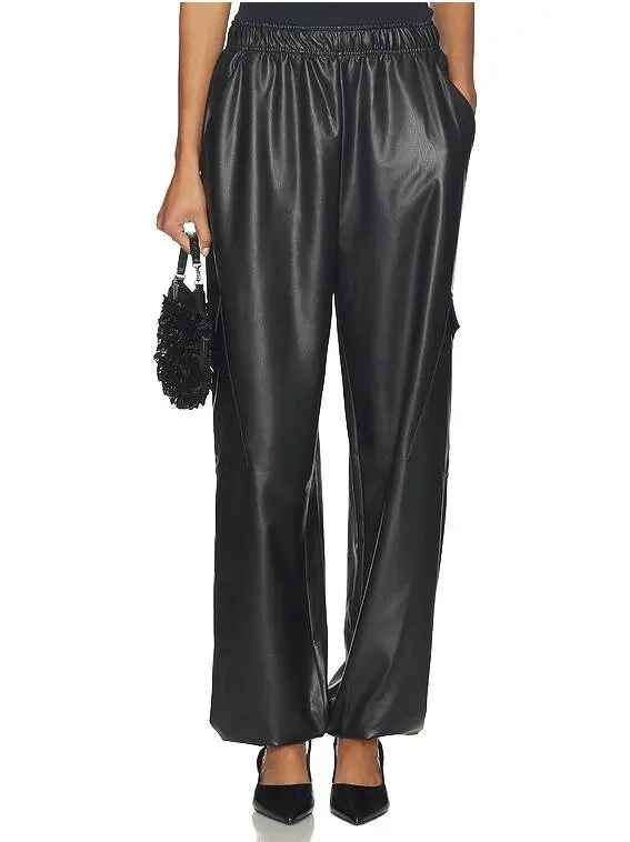 Lapointe Textured Faux Leather Jogger - Black