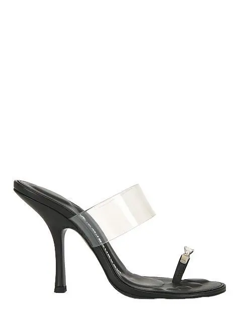 Alexander Wang Bianca" Crystal Toe Ring Stiletto Sandals - Black