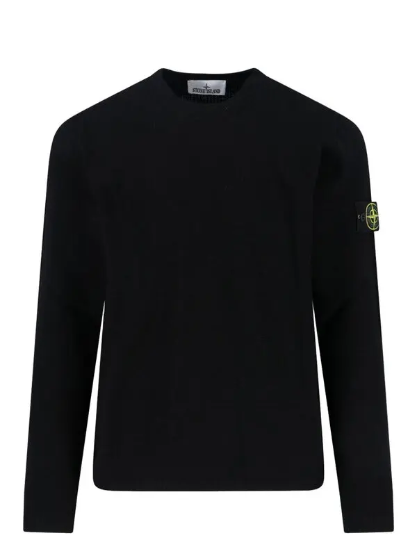Stone Island Compass Knitted Sweater - Black