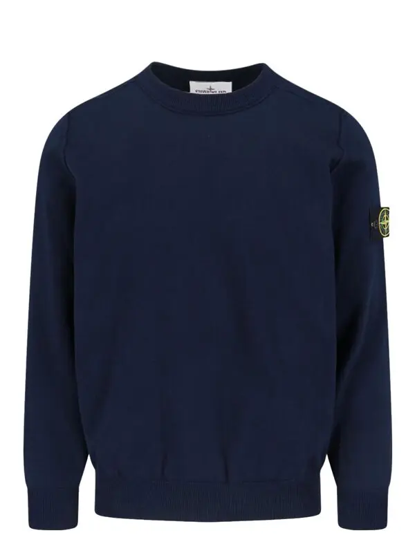 Stone Island Compass Knitted Sweater - Blue
