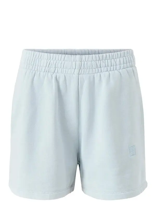 ANINE BING Framed Monogram Shorts - Light Blue