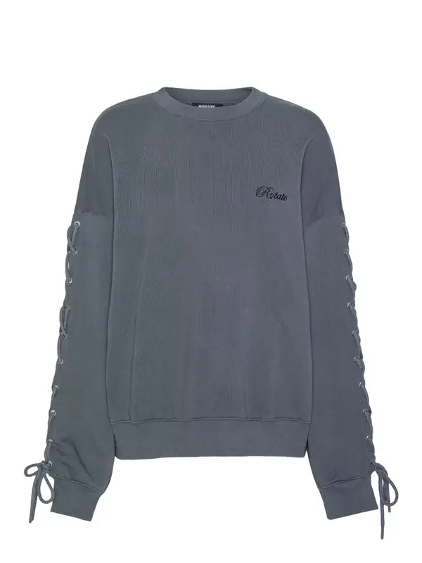 ROTATE BY BIRGER CHRISTENSEN Lacing Crew-neck Sweater - Grey