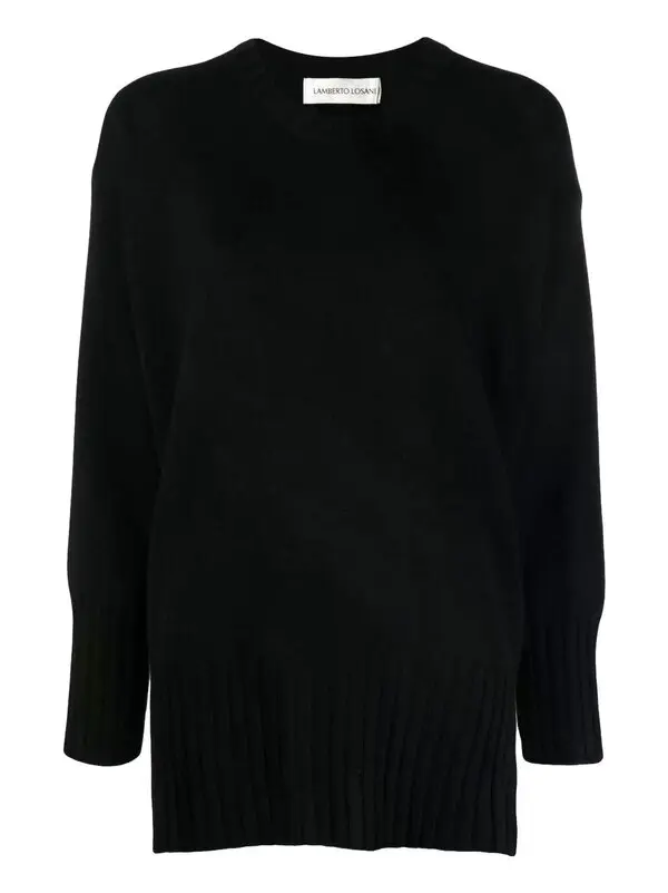 Lamberto Losani Crew-neck Virgin Wool-blend Jumper - Black