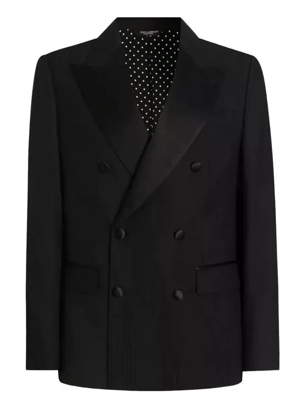 Dolce & Gabbana Sicilia Double-breasted Peaked-lapel Jacket - Black
