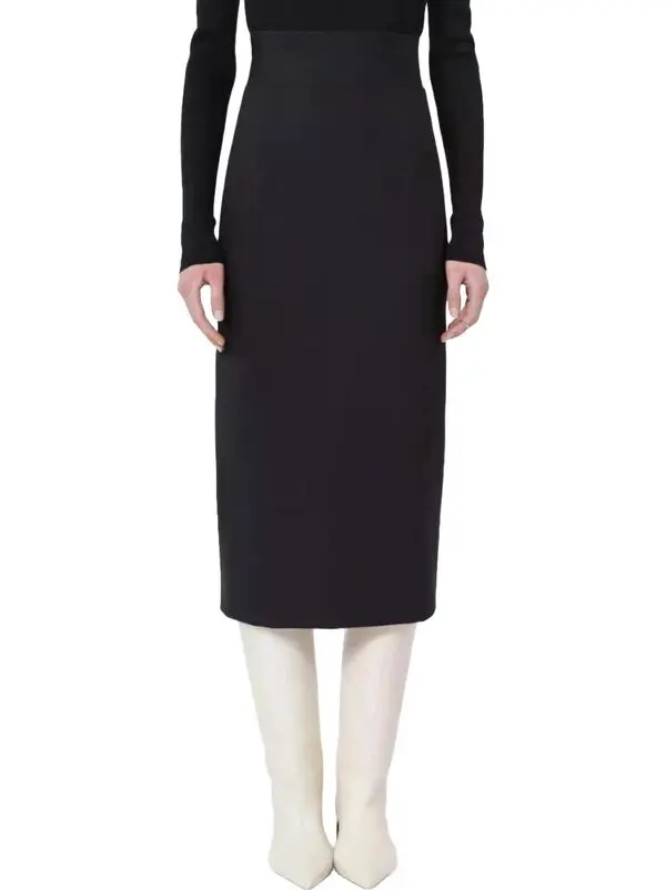 Sportmax Slit Midi Skirt - Black