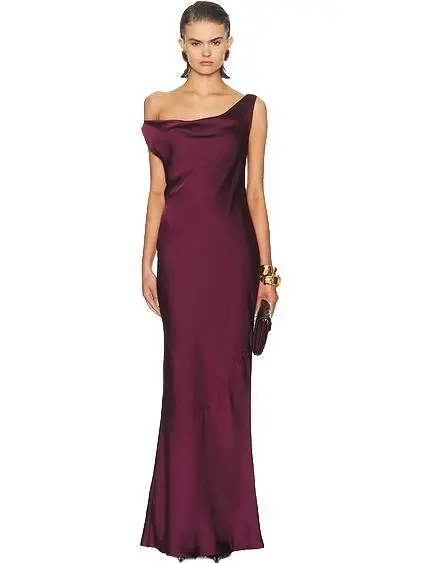 Norma Kamali Drop Shoulder Maria Gown - Plum