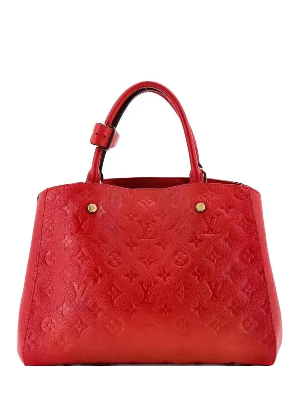 LOUIS VUITTON Montaigne Handbag Monogram Empreinte Leather Mm - Red