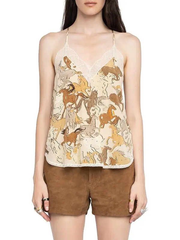 Zadig&Voltaire Horse Print Camisole Top - Ecru