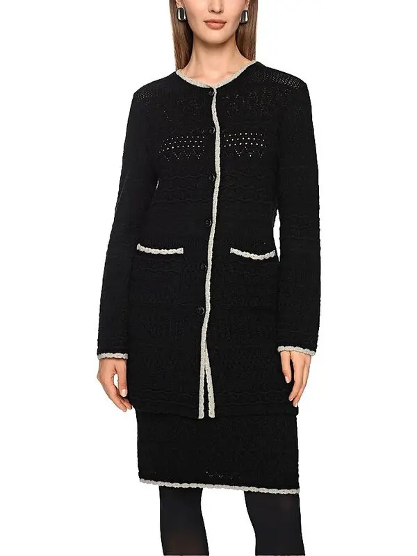 MARC CAIN Knitted In Germany Virgin Wool Cardigan - Black