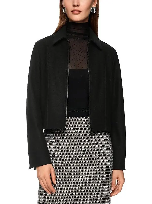 MARC CAIN Knitted Wool Jacket - Black