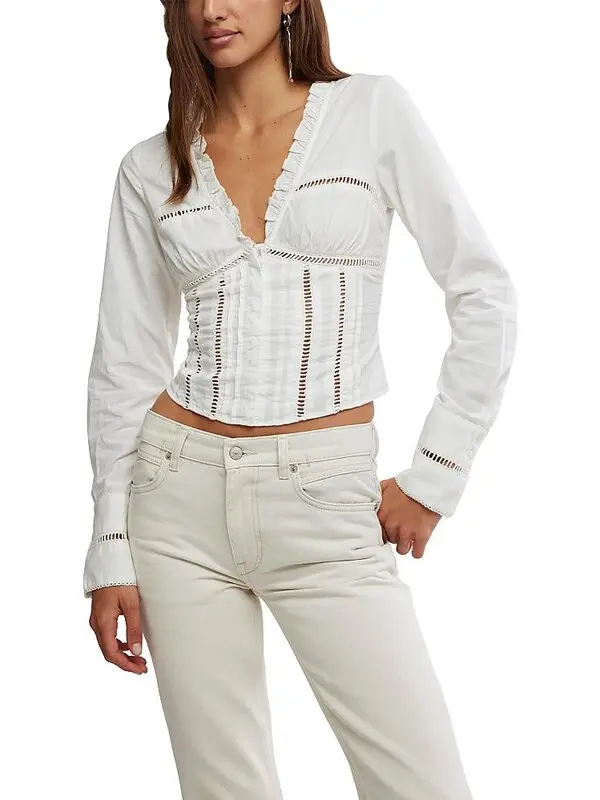Free People Frankie Corset Top - Clean Ivory