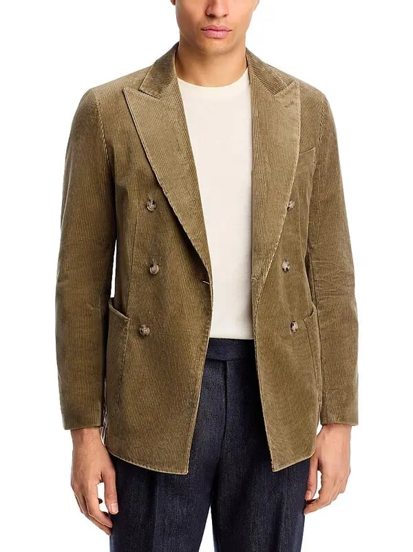 BOSS C Hanry Double Breasted Slim Fit Blazer - Open Brown