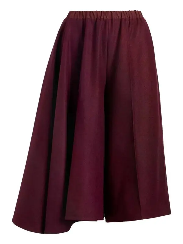 PATOU Asymmetric Wool Shorts - Red