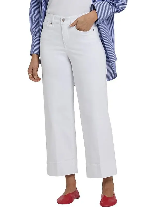 NYDJ Teresa Wide Leg Ankle Jeans - Optic White