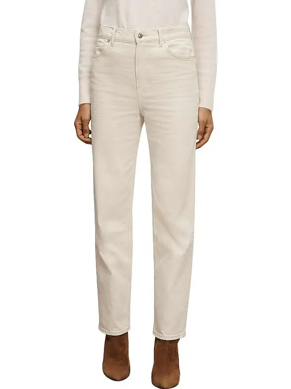 Veronica Beard Leah Mid-rise Straight Jeans - Ecru