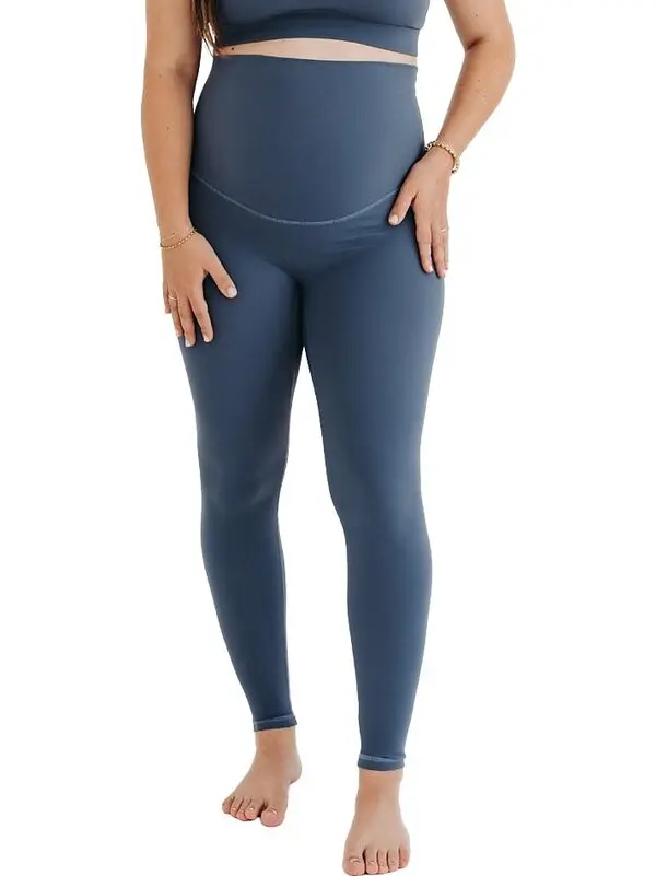 AXK Athletic Supportive Scrunch Butt Maternity Legging - Blue