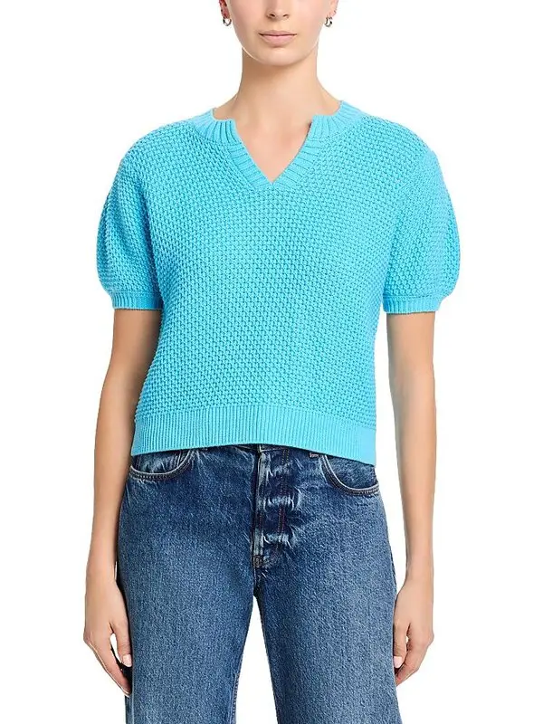 French Connection Remy V-neck Top - Blue Lagoon
