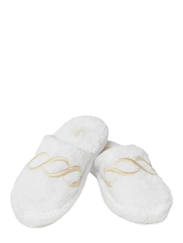 PRATESI Treccia Braid Embroidery Slippers - White/beige