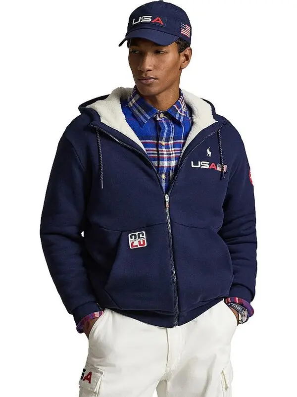 Polo Ralph Lauren Team Usa Fleece Full-zip Hoodie - Navy