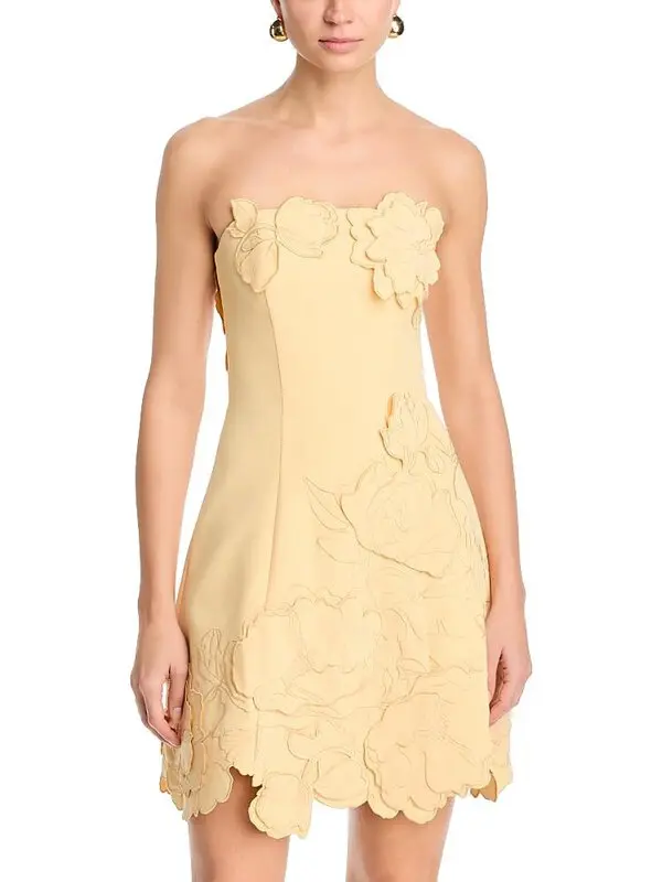 LEO LIN Ayla Applique Bustier Mini Dress - Butter