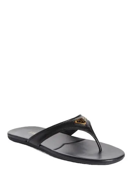 Prada Logo Flip Flop - Black