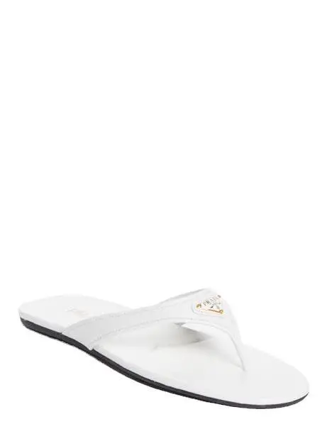 Prada Logo Flip Flop - White