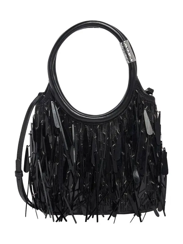 Sam Edelman Mini Estelle Beaded Fringe Tote - Black