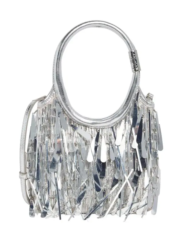 Sam Edelman Mini Estelle Beaded Fringe Tote - Silver