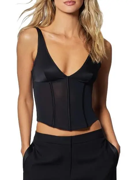 Kiki De Montparnasse Soie Corset Tank Top - Black