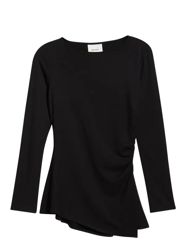 REFORMATION Margot Asymmetric Knit Top - Black