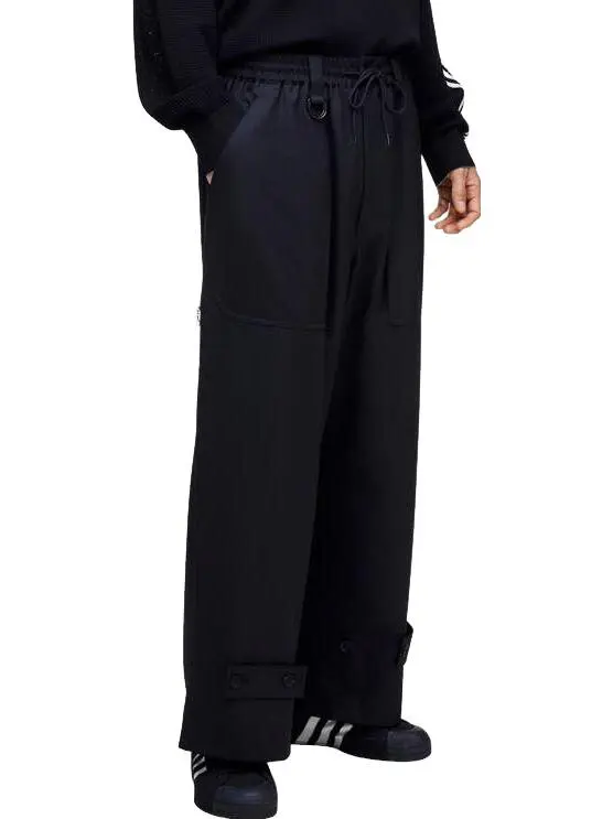 Y3 Sport Uniform Oversize Wide Leg Pants - Black