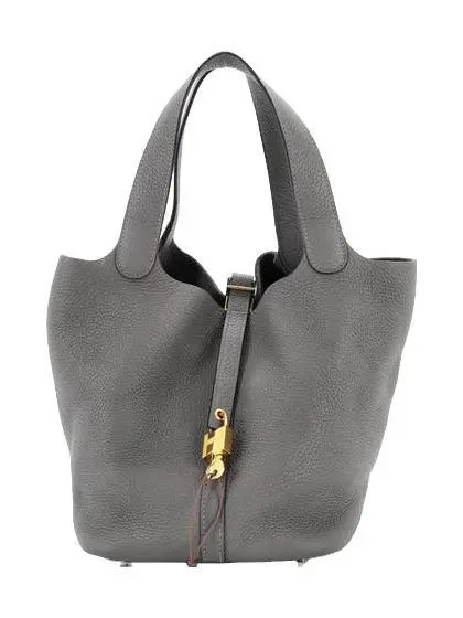 Hermès Picotin Lock Bag Clemence Mm - Gris Meyer