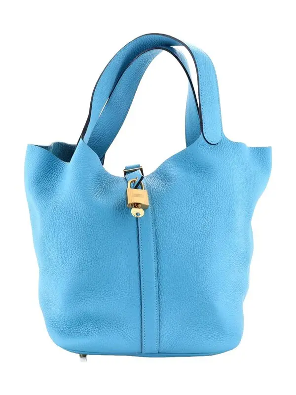 Hermès Picotin Lock Bag Clemence Gm - Bleu Du Nord