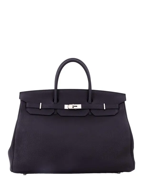 HERMES Birkin Handbag Togo With Palladium Hardware 40 - Noir