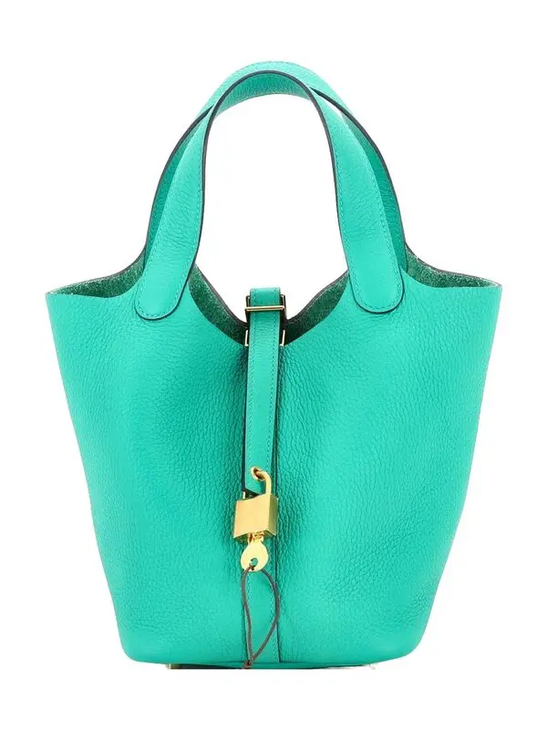 Hermès Picotin Lock Bag Clemence Pm - Menthe