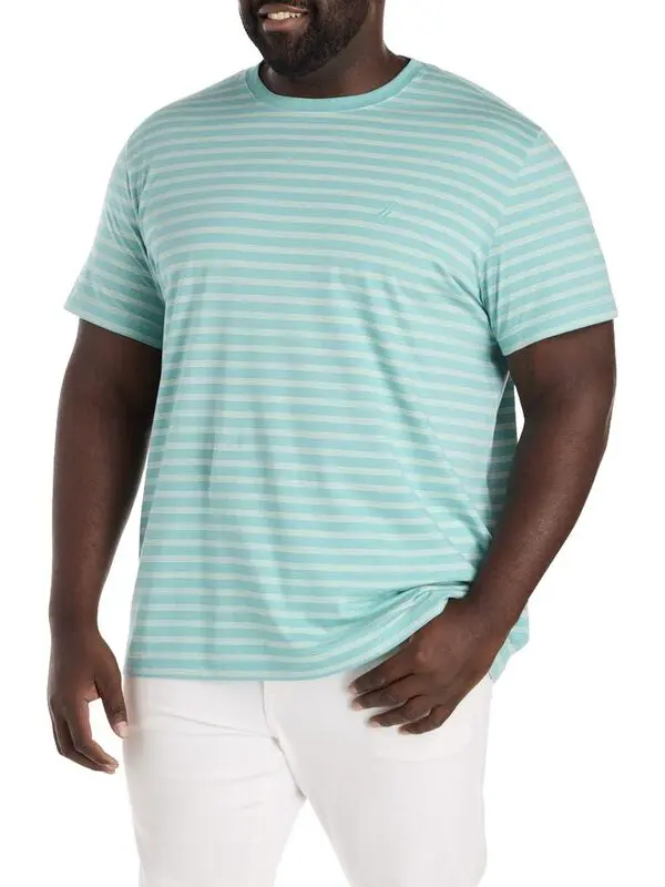 NAUTICA Big & Tall Striped T-shirt - Aqua Wave