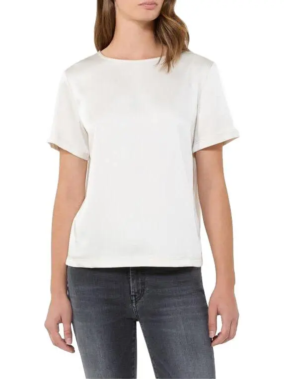 Max Mara Zona Mixed Media Cotton And Silk T-shirt - Ecru
