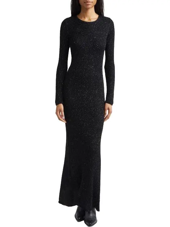GOLDEN GOOSE Journey Long-sleeve Sequined Dress - Black