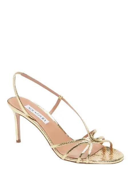 AQUAZZURA Talk To Me Sandal - Soft Gold